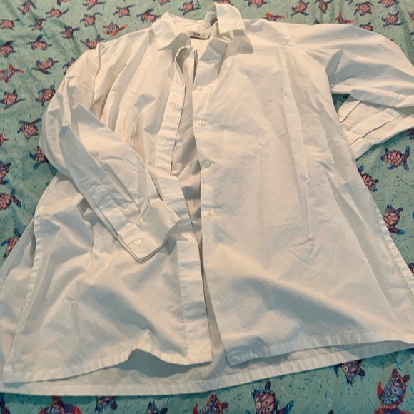 DKNYC | Tops | Dkny City White Button Down Tunic | Poshmark
